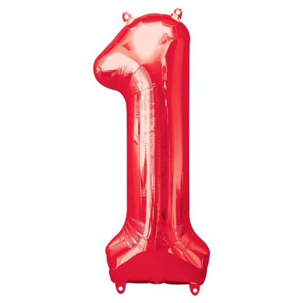 Red Number 1 Balloon - 34" Foil – London Balloon Shop