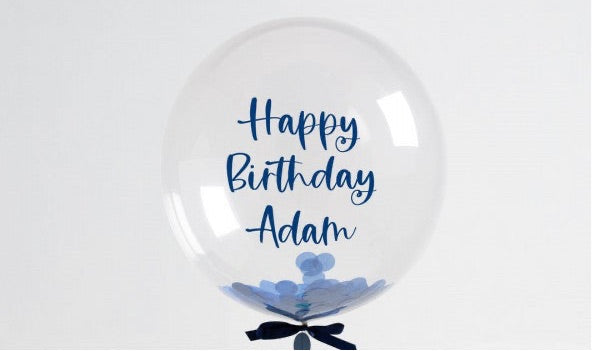 Personalised Blue Circle Bubble Balloon – London Balloon Shop